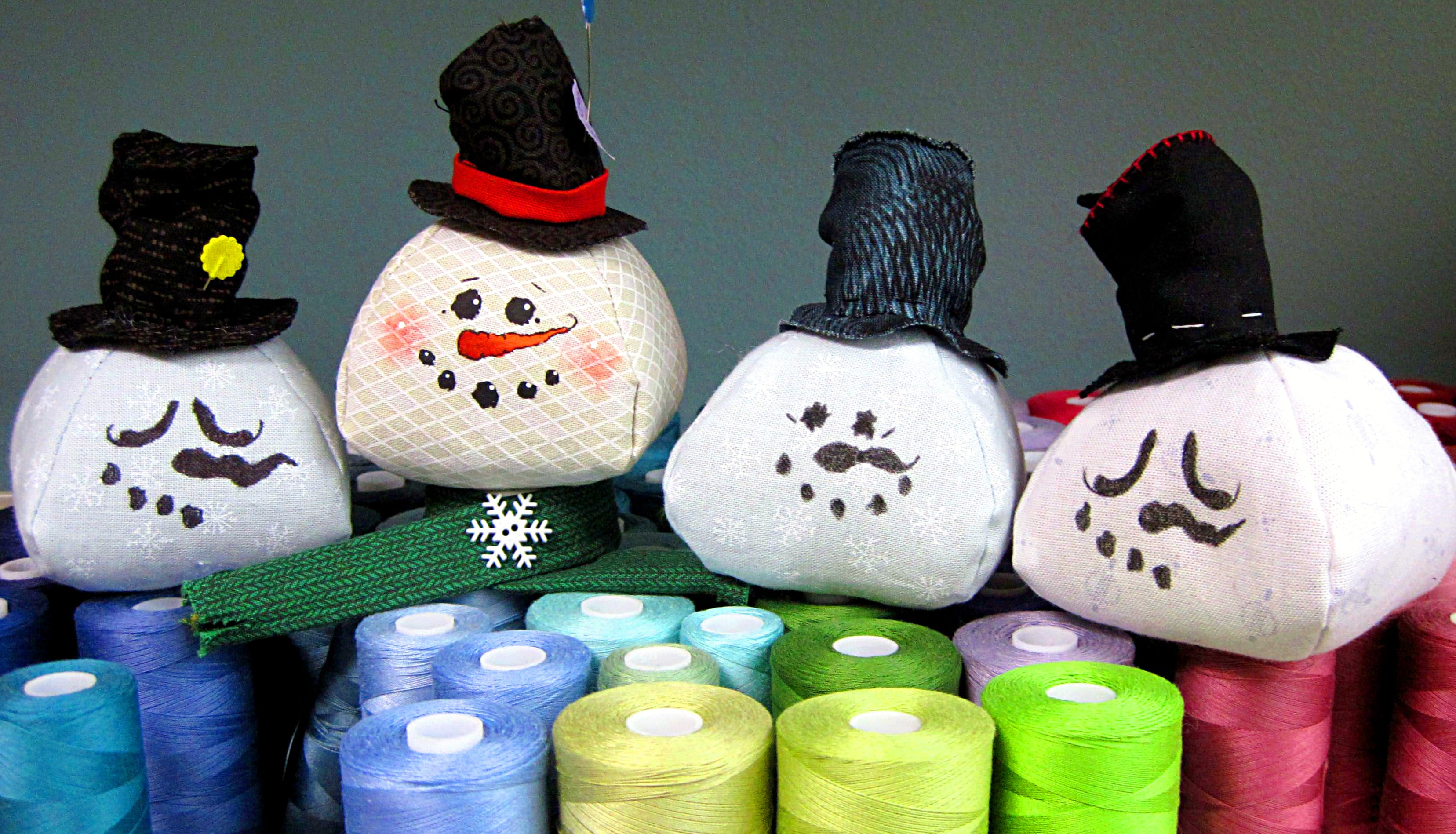Snowman Pincushions! - Notions - The Connecting Threads Staff Blog